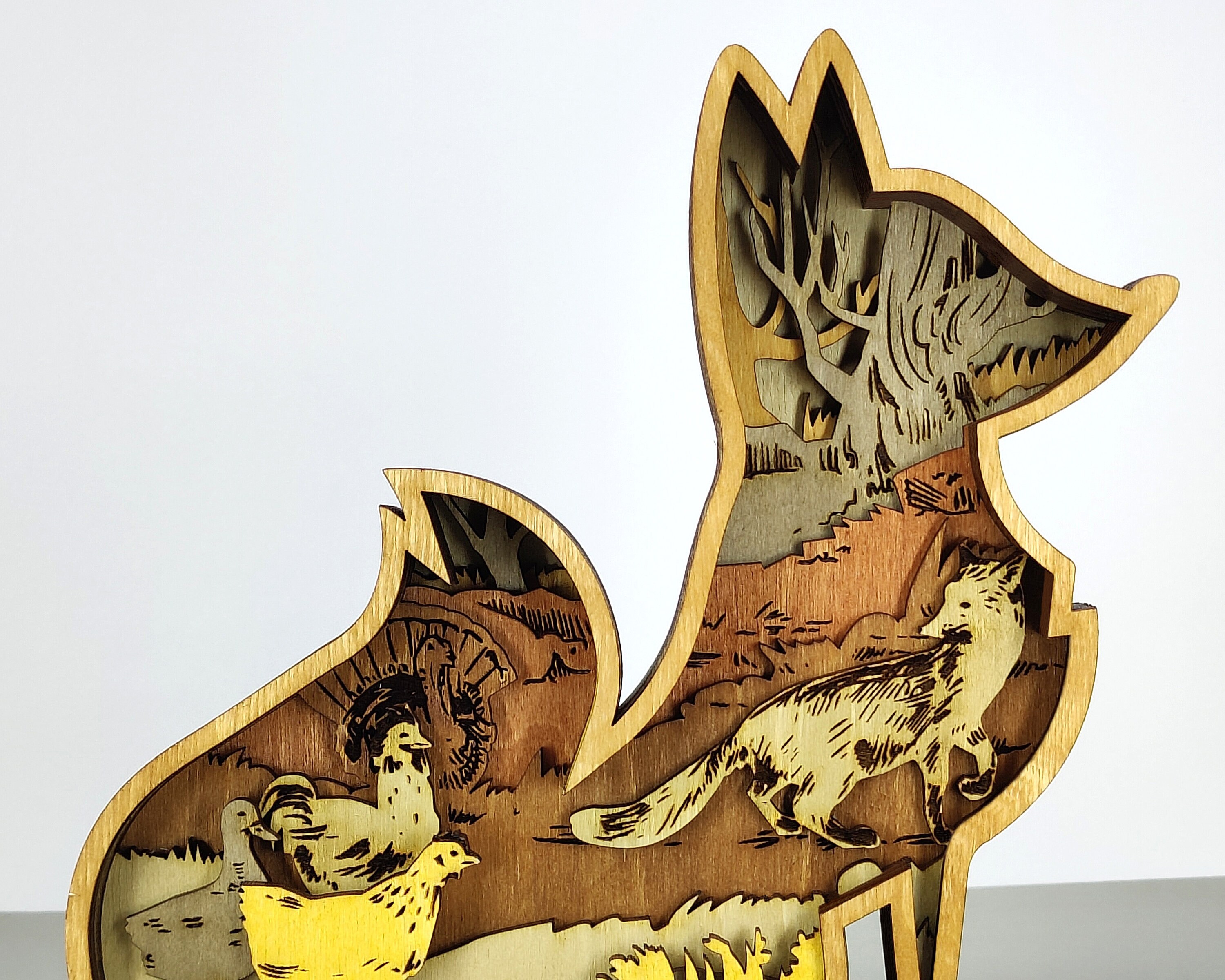 Fox SVG Laser Cut Files 9 Layer Art Piece for Glowforge - Etsy UK