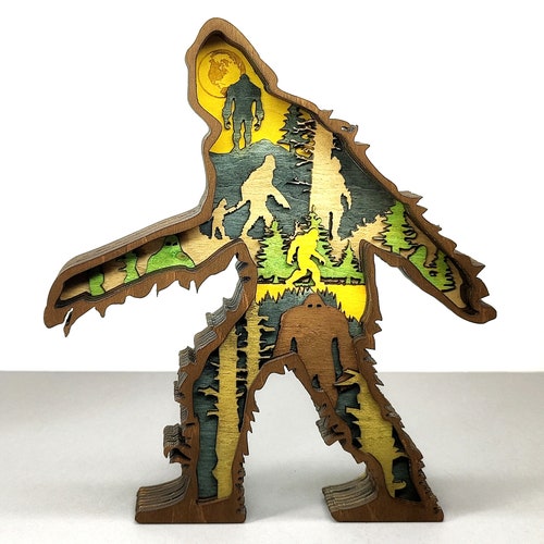 Layered Bigfoot SVG File for Glowforge Sasquatch SVG File - Etsy