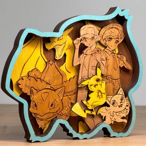 Bulbasaur SVG, Laser Cut Files - 6 Layer Art Piece for Glowforge ...