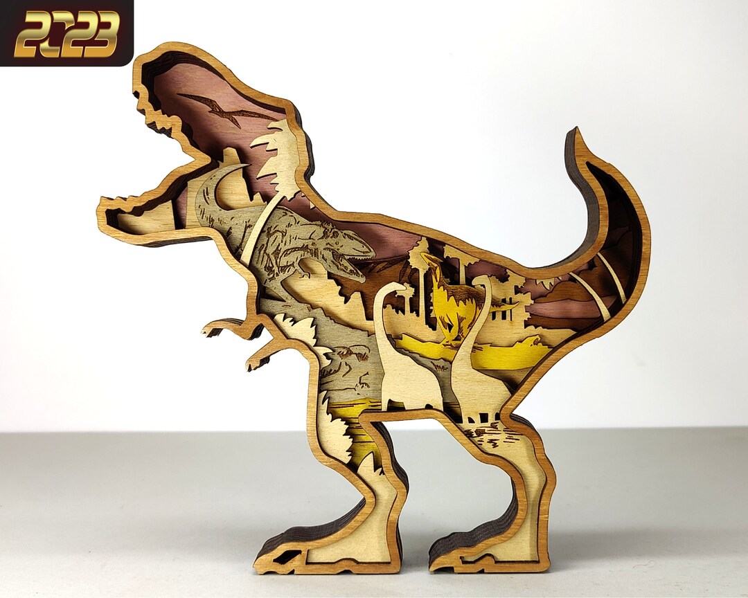 Tyrannosaurus Rex, T-rex Dinosaur, Laser Cut File , Multilayer - 7 ...