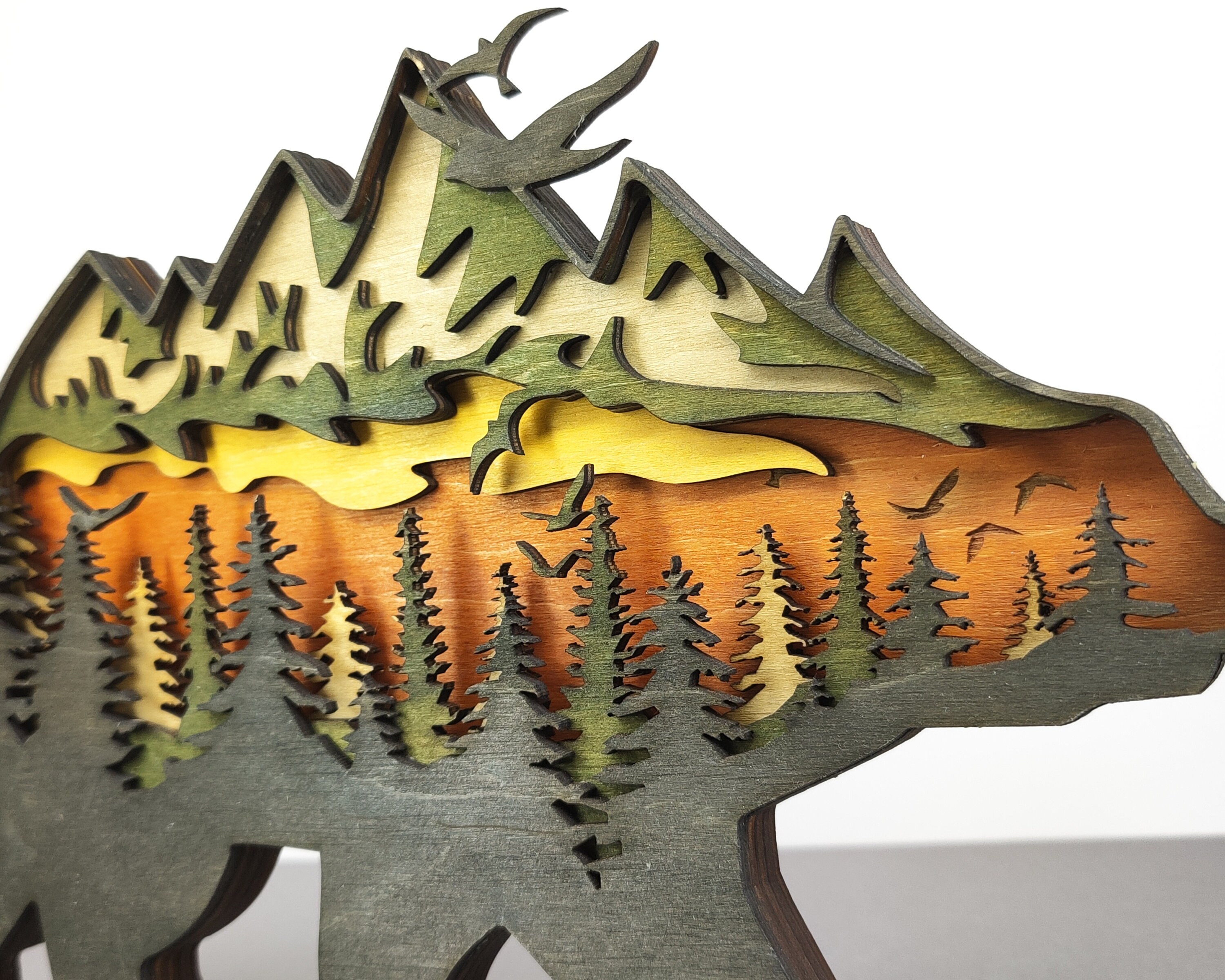 Multi-layer Bear Laser Cut Fles 5 Layer Art Piece for - Etsy