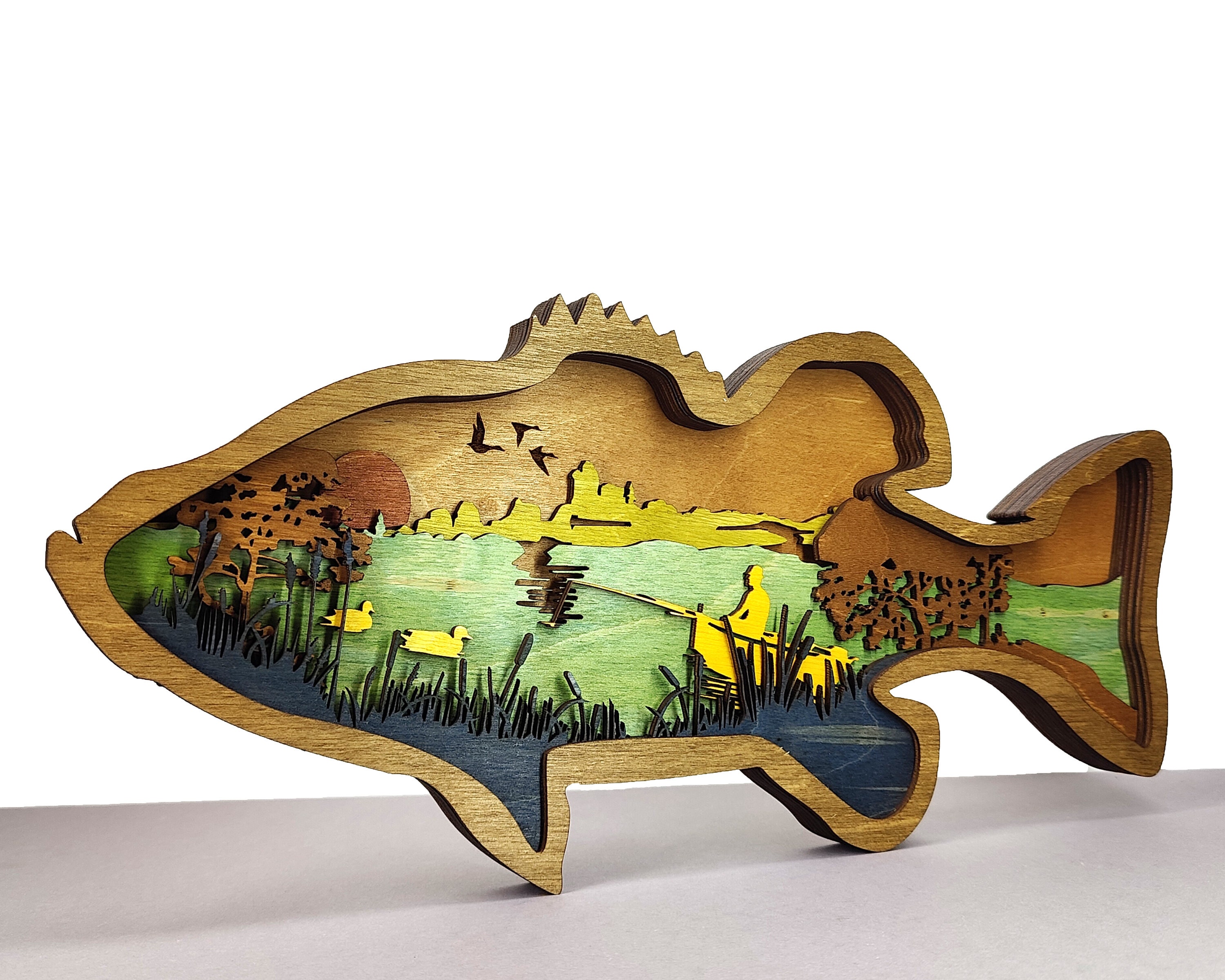 Fishing SVG Laser Cut Files 6 Layer Art Piece for - Etsy UK