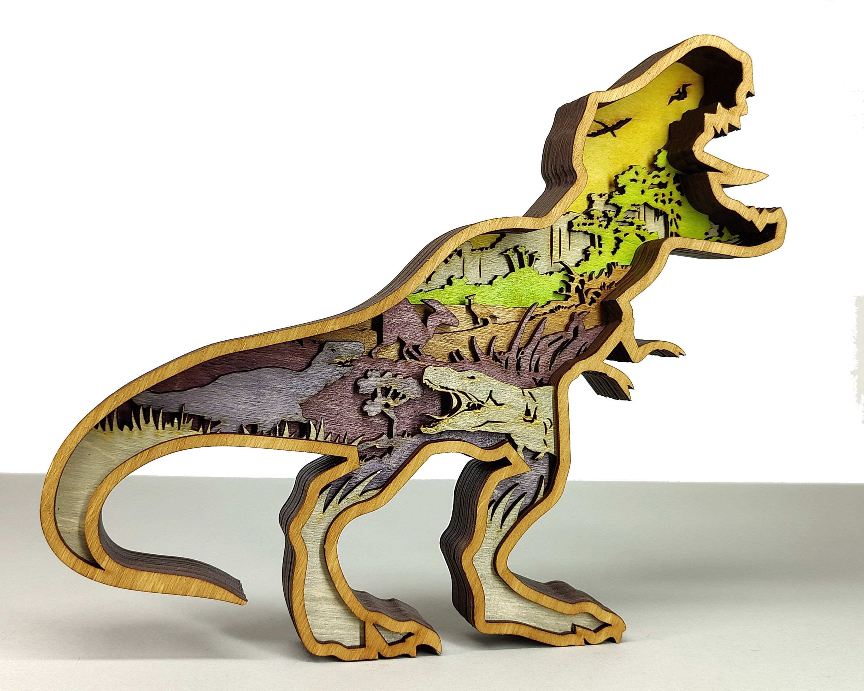 T-rex Laser Cut File Multilayer 9 Layer Art Piece for - Etsy