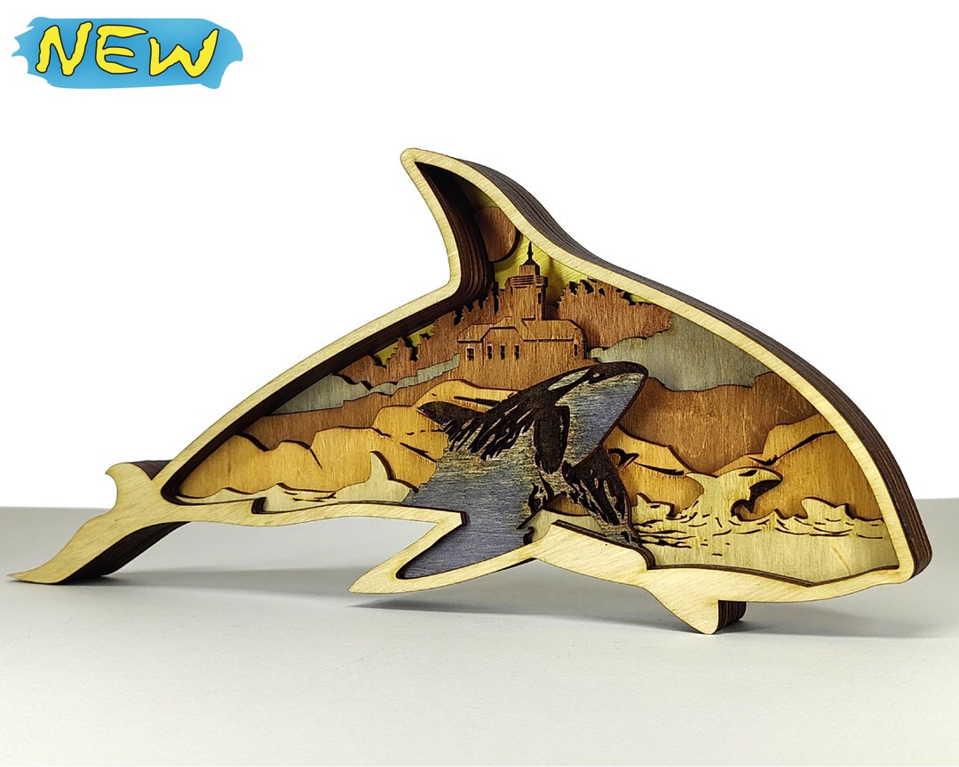 Orca Whalesvg, Laser Cut Files 8 Layer Art Piece for Glowforge Multi ...