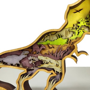 T-rex, Laser Cut File , Multilayer - 9 Layer Art Piece for Glowforge - Etsy