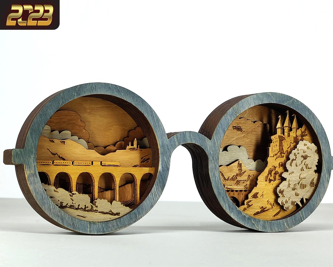 Wizard Glasses SVG, Laser Cut Files 8 Layer Art Piece for Glowforge ...