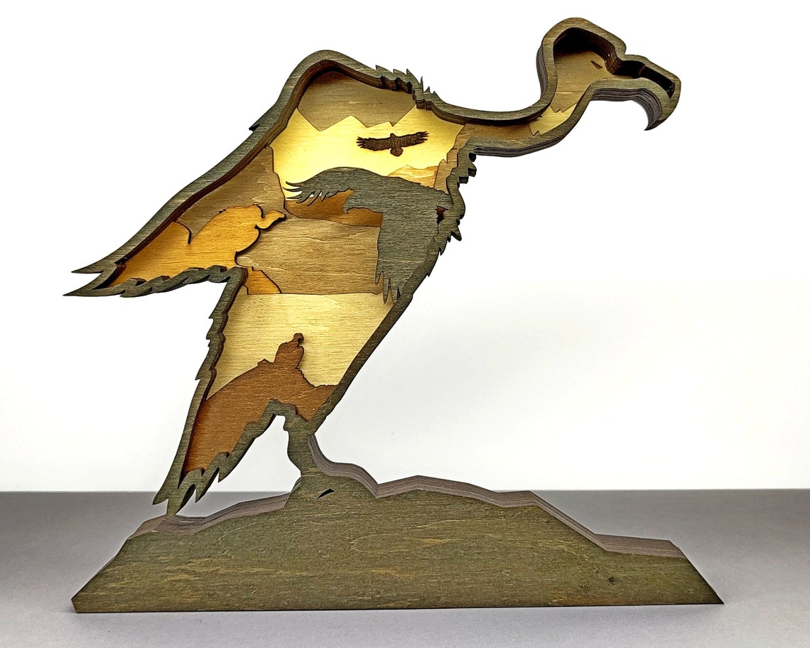 Vulture SVG Condor SVG Laser Cut Fles 9 Layer Art Piece - Etsy UK