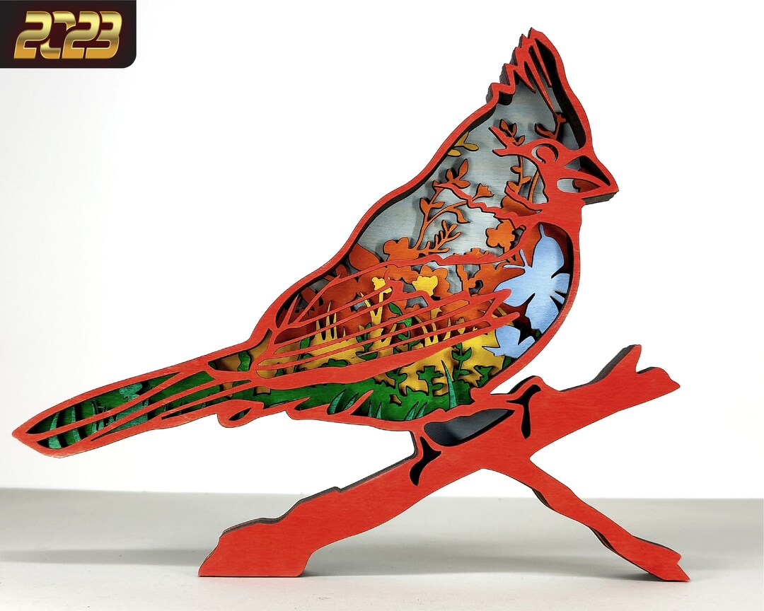 Cardinal Bird SVG, Laser Cut Files 7 Layer Art Piece for Glowforge ...