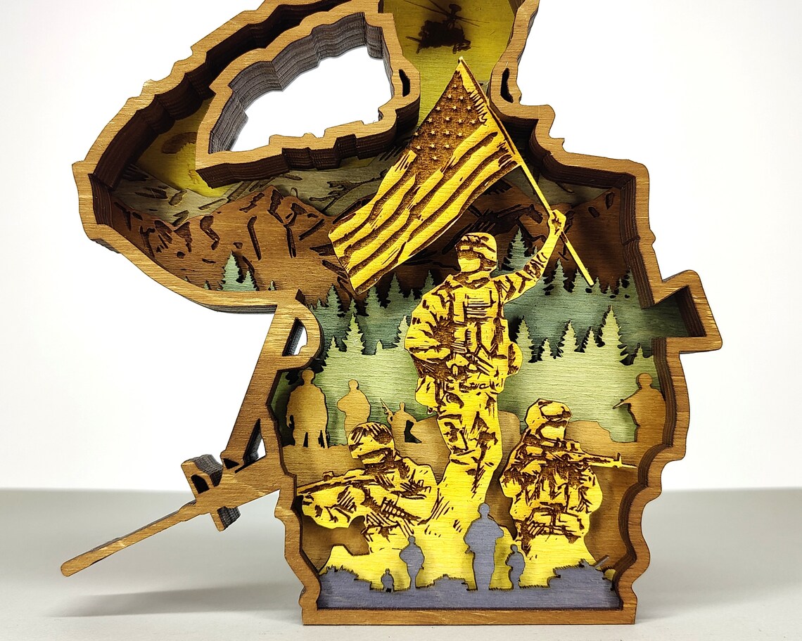 Soldier SVG Laser Cut Files 9 Layer Art Piece for Glowforge - Etsy UK