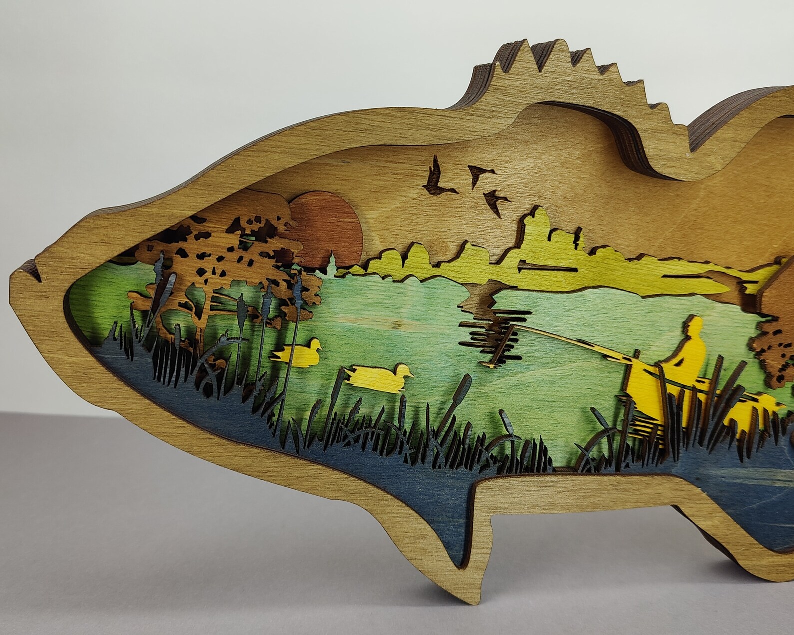 Fishing SVG Laser Cut Files 6 Layer Art Piece for | Etsy UK