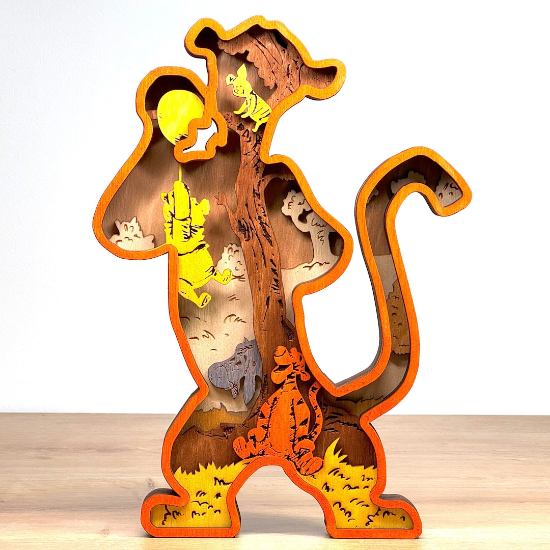 Tigger SVG, Laser Cut Files - 6 Layer Art Piece for Glowforge - Multi ...