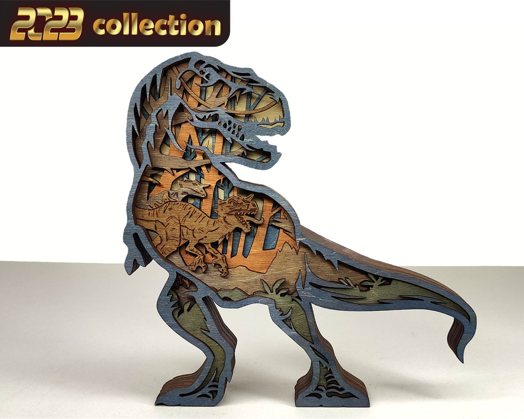 T-rex, Dinosaur, Laser Cut File , Multilayer 7 Layer Art Piece for ...