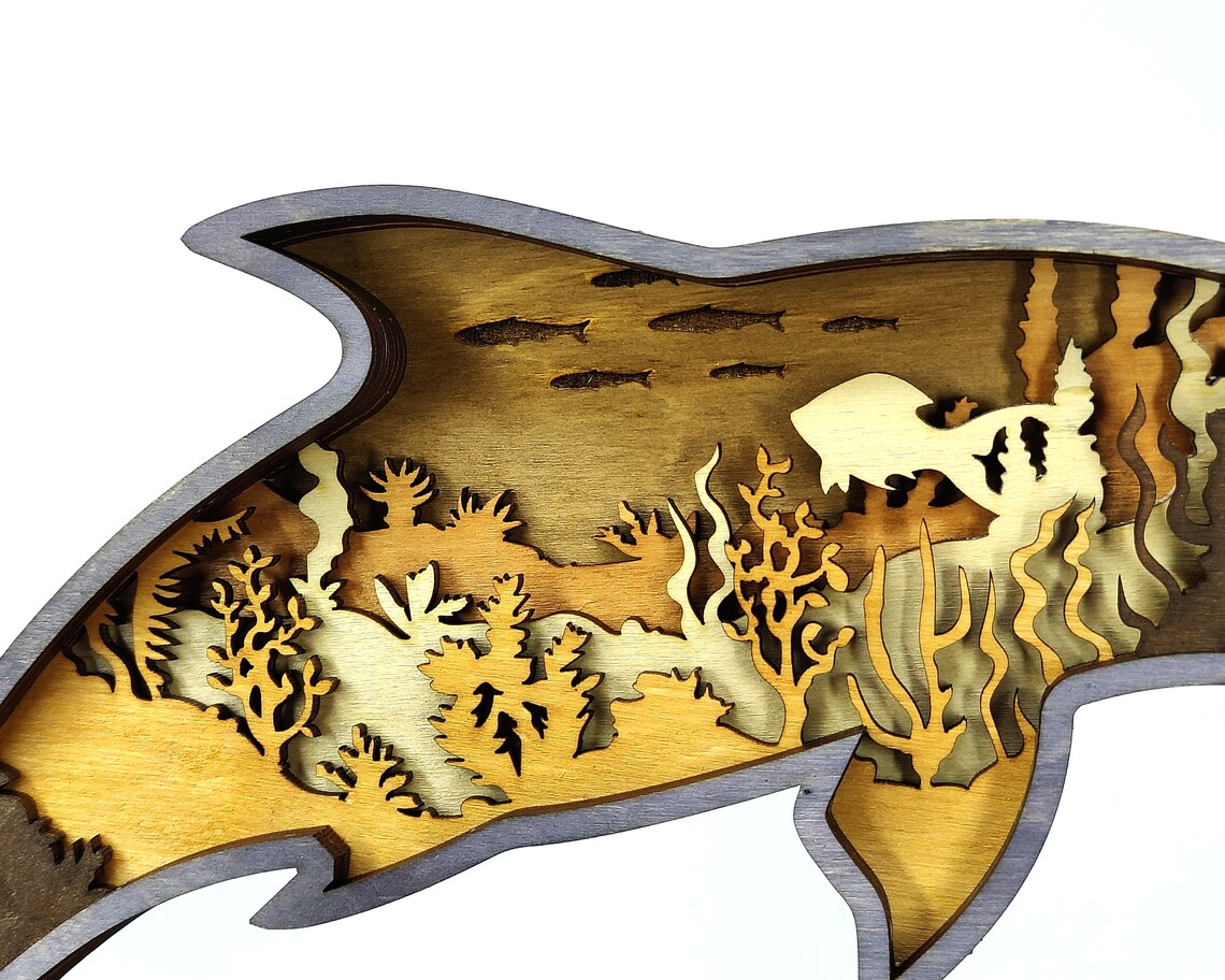Dolphin SVG Laser Cut Files 5 Layer Art Piece for Glowforge - Etsy UK