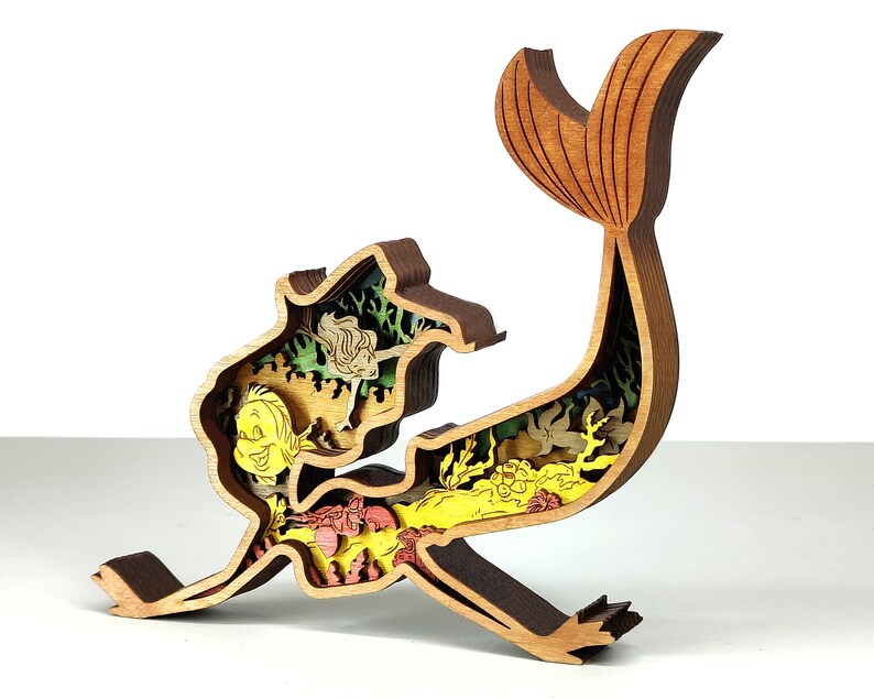 Ariel Mermaid SVG Laser Cut Files 7 Layer Art Piece for - Etsy Canada