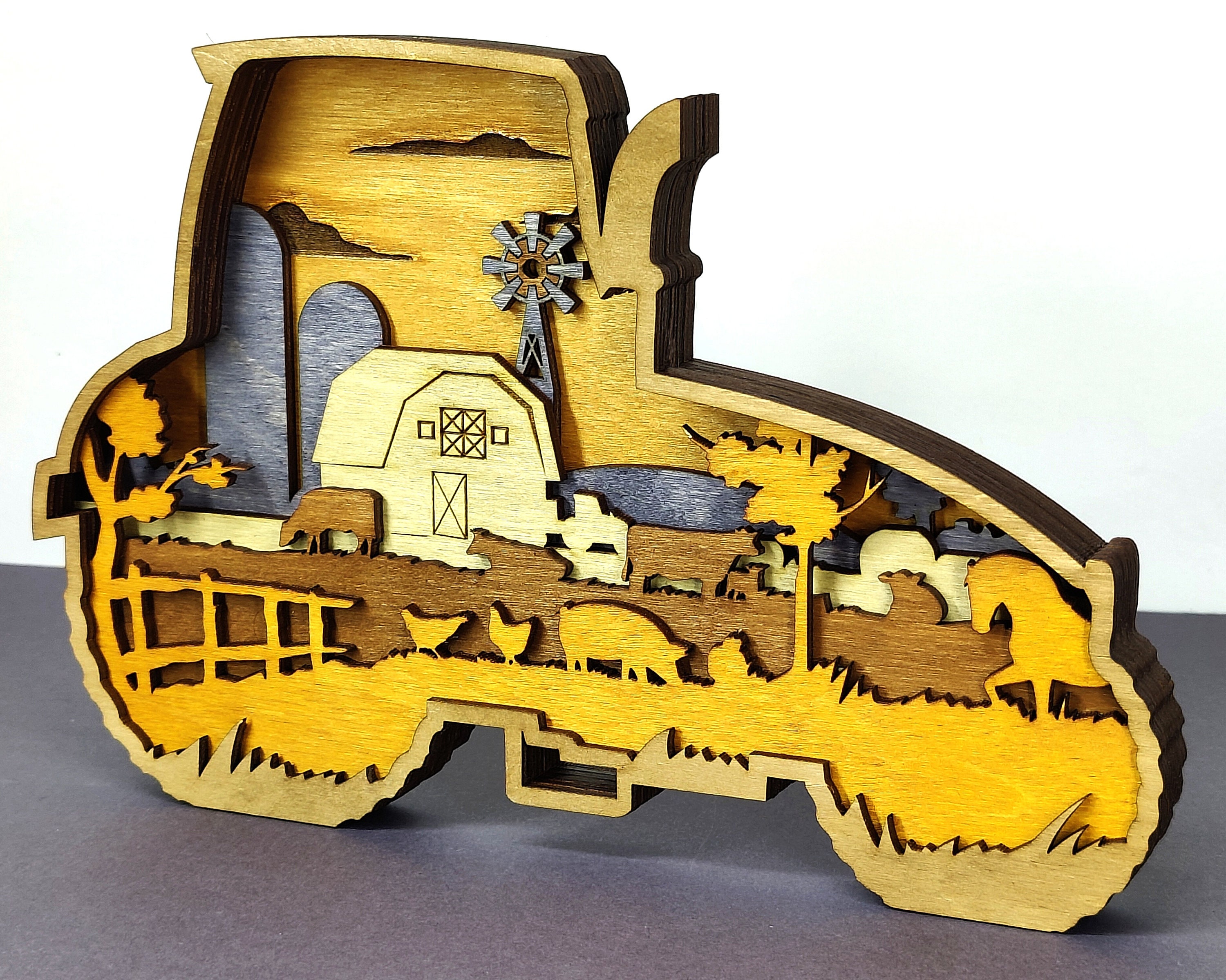 Farm Tractor SVG Laser Cut Files 6 Layer Art Piece for - Etsy UK