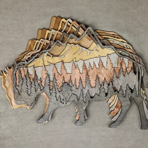 Bison SVG, Laser Cut Files 7 Layer Art Piece for Glowforge Multi-layer ...