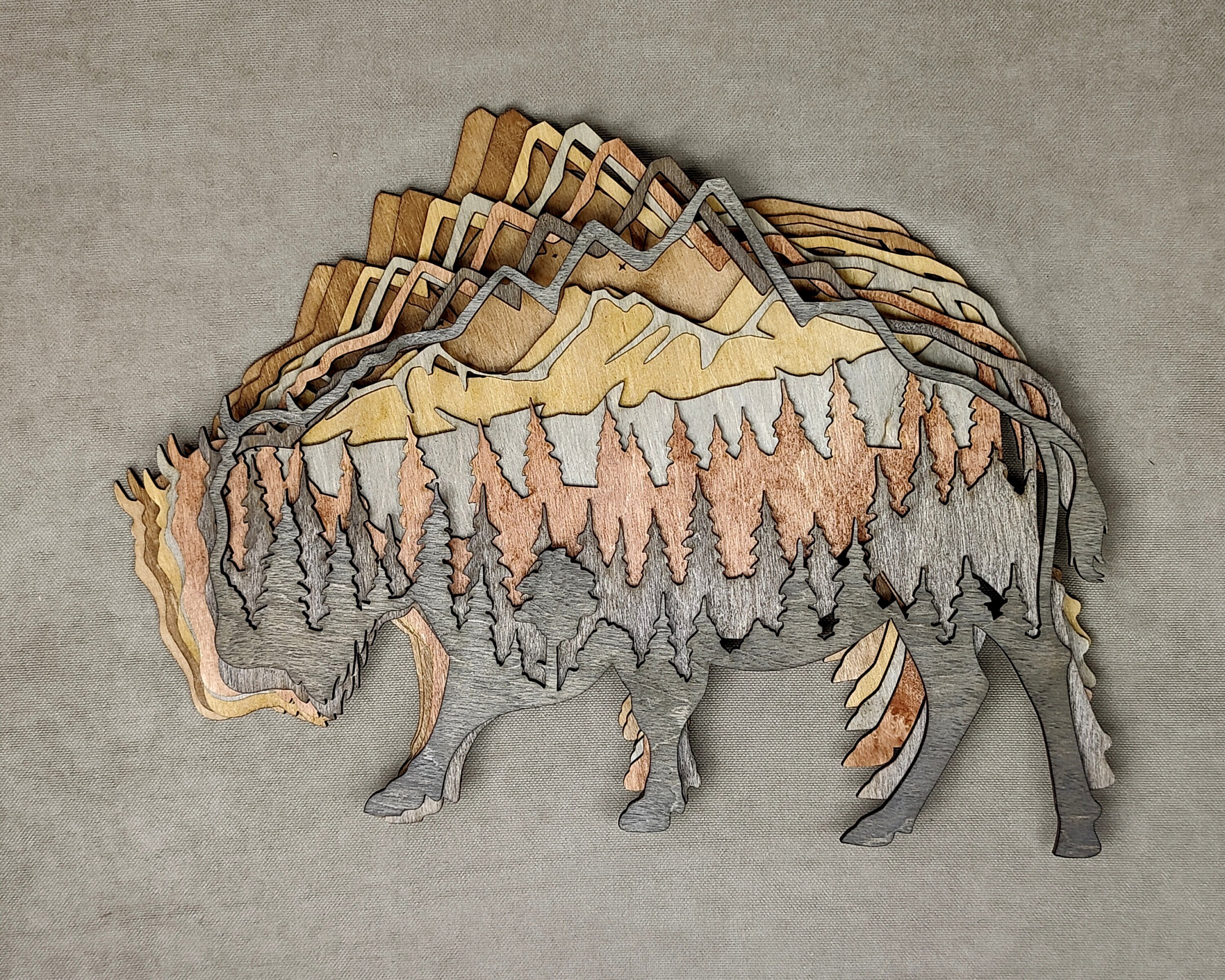 Bison SVG Laser Cut Files 7 Layer Art Piece for Glowforge - Etsy Canada