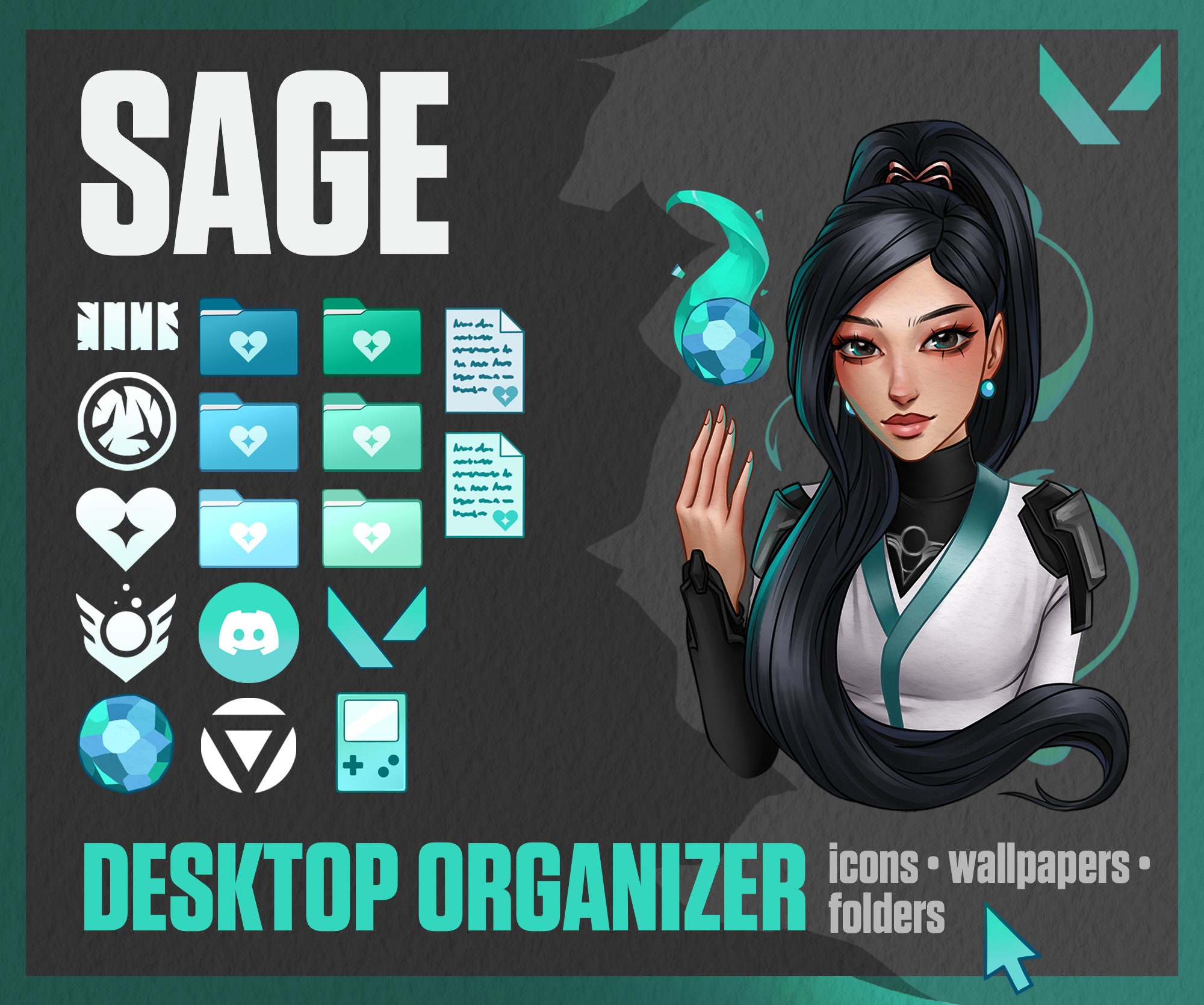 Sage Valorant Custom Desktop Set Theme Icons Folders Wallpaper ...