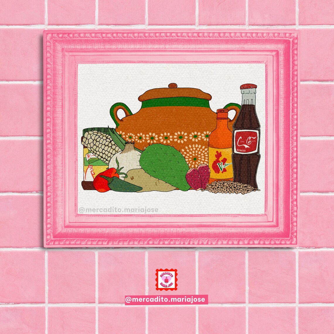 Mexican Kitchen Essentials Print, Mexican Art, Poster, Wall Art, Decor ...