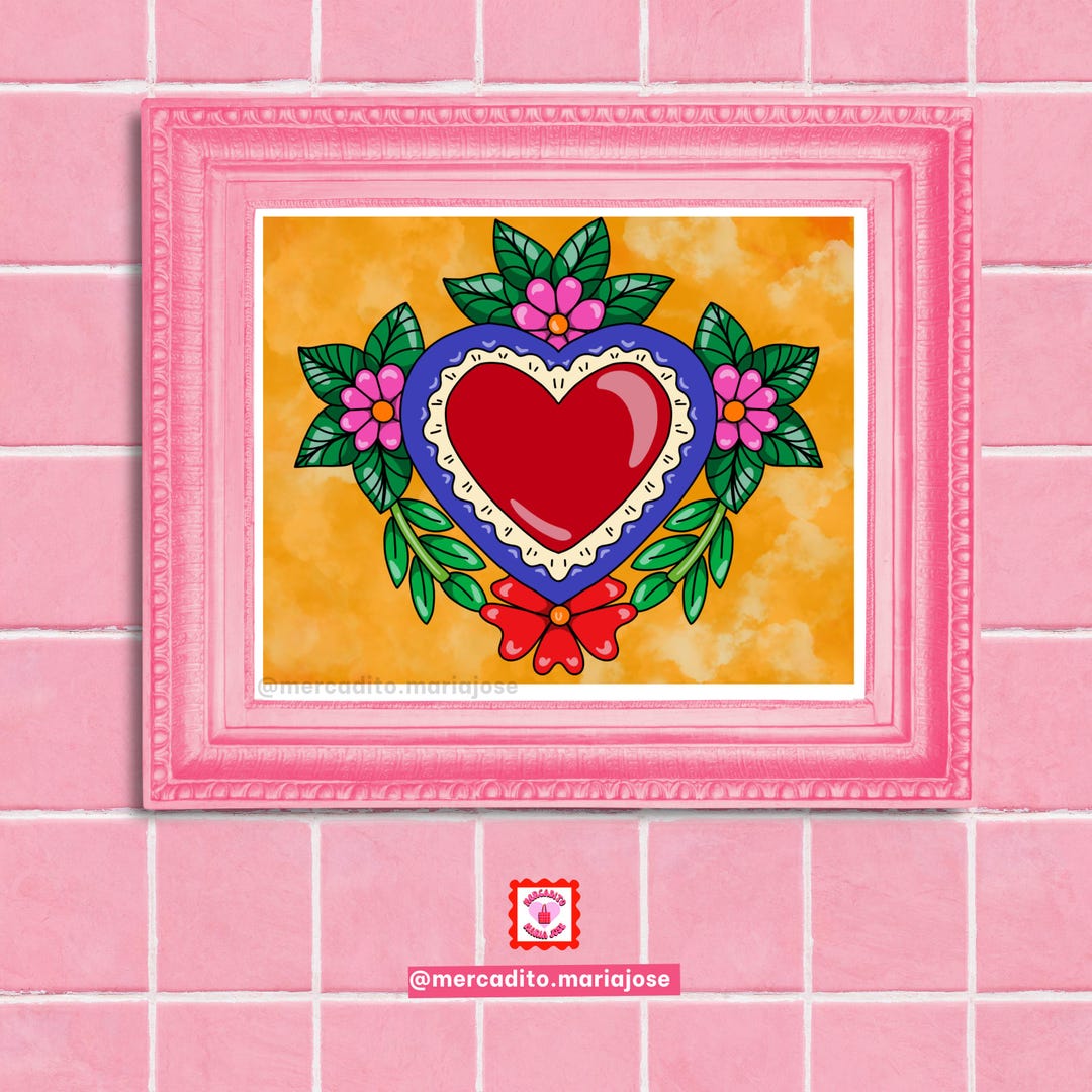 Corazón Print, Mexican Art, Poster, Wall Art, Decor, Latina, Latine ...