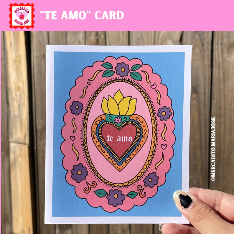 Te Amo Card Amor Love Cards Spanish Spanglish Latinx - Etsy