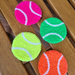 Sports Ball Design Punch Needle Coasters 4'' for Sports Lover, Colorful ...
