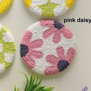 Punch Needle Coaster, Daisy Coffee Drink Coasters, Tufted Coaster ...