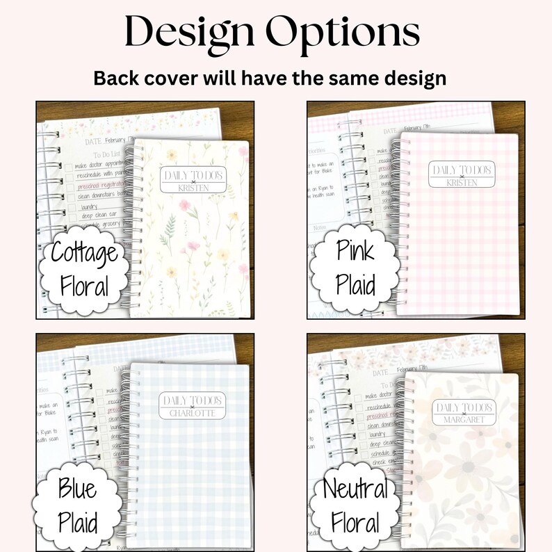 Personalized Undated Planner 5.5 X 8.5 Inches Custom Spiral Planner ...