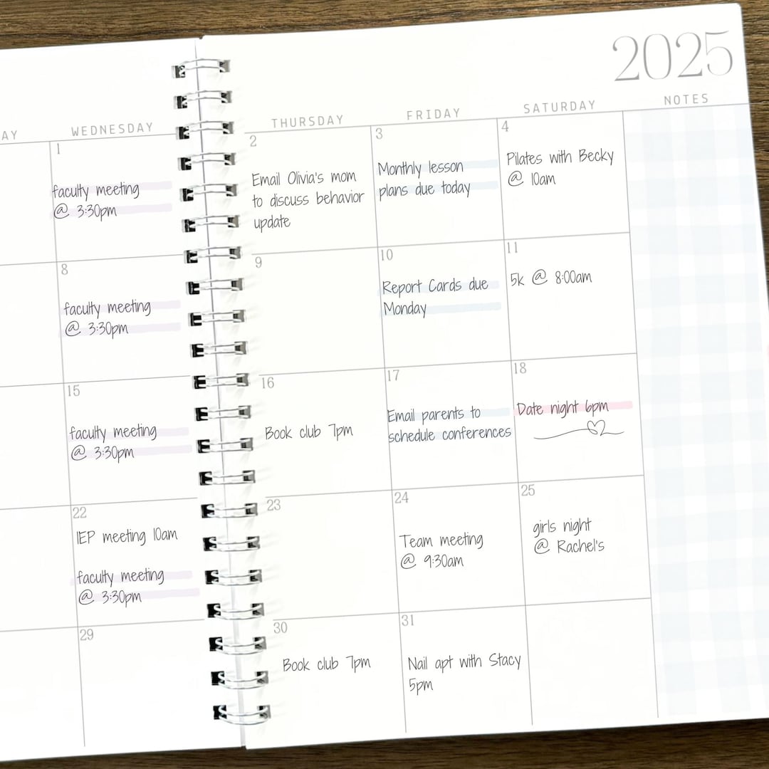 Teacher Planner July 2026 - June 2027 12 Month Teacher Planner 8.5 X 11 ...