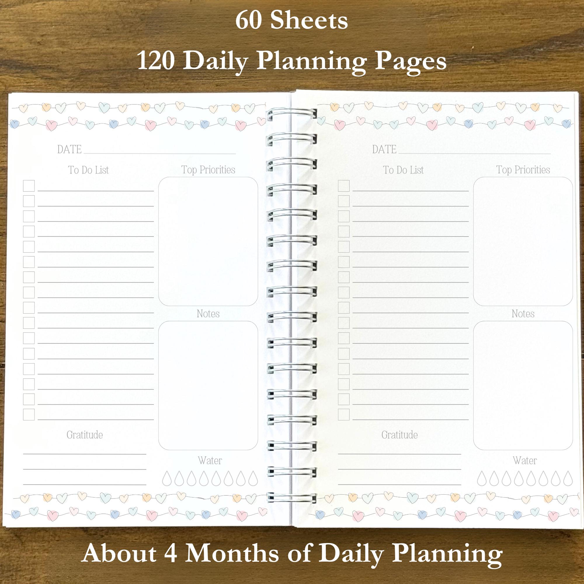 Personalized Undated Planner 5.5 X 8.5 Inches Custom Spiral Planner ...