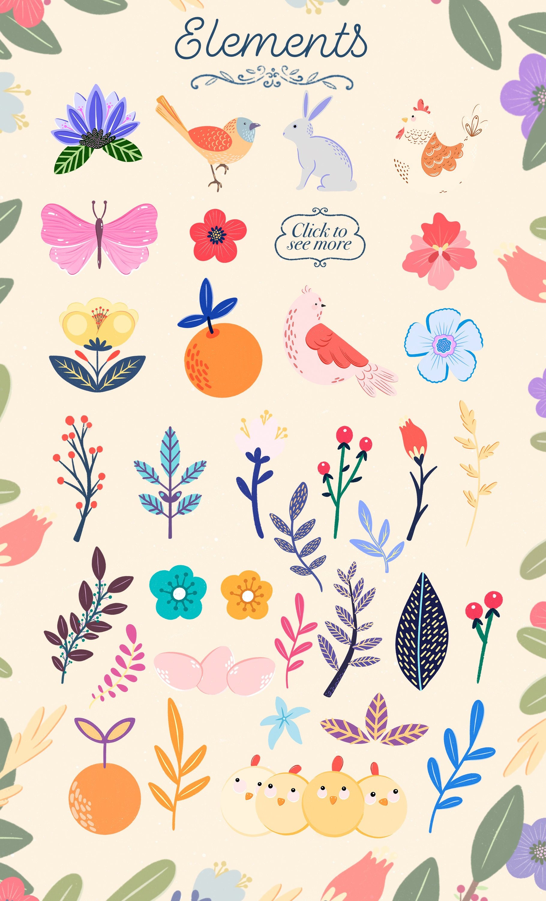 Easter Egg Clipart Collection, Farm Animals Clipart, Spring Digital ...