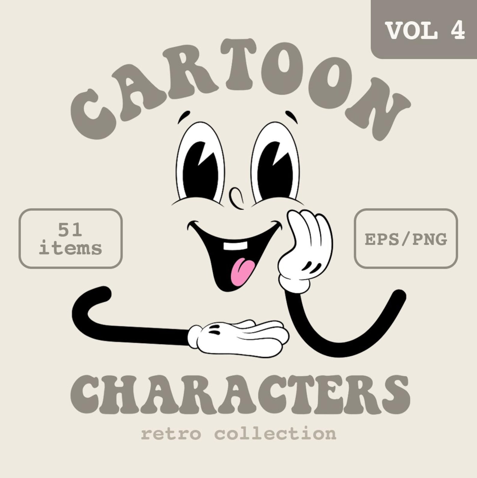 Retro Character Design SVG Clipart, 60s Smiley Face SVG/PNG Collection ...