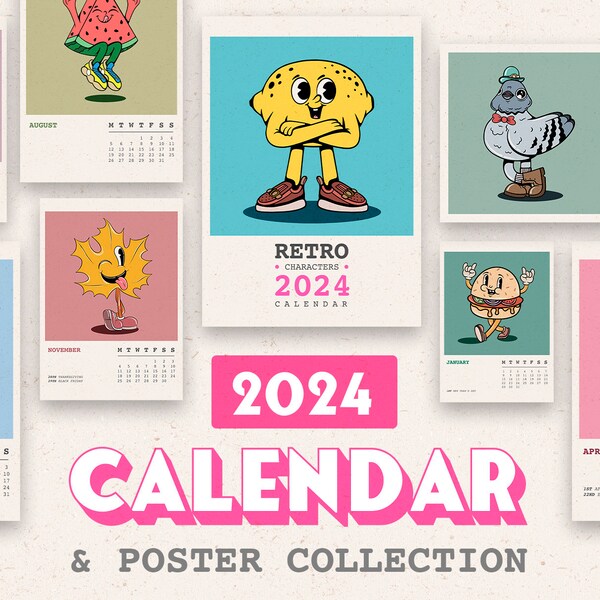 Retro Calendar - Etsy
