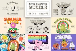 Retro Character Clipart Design PNG/SVG, Retro 60s Hippie Clipart ...