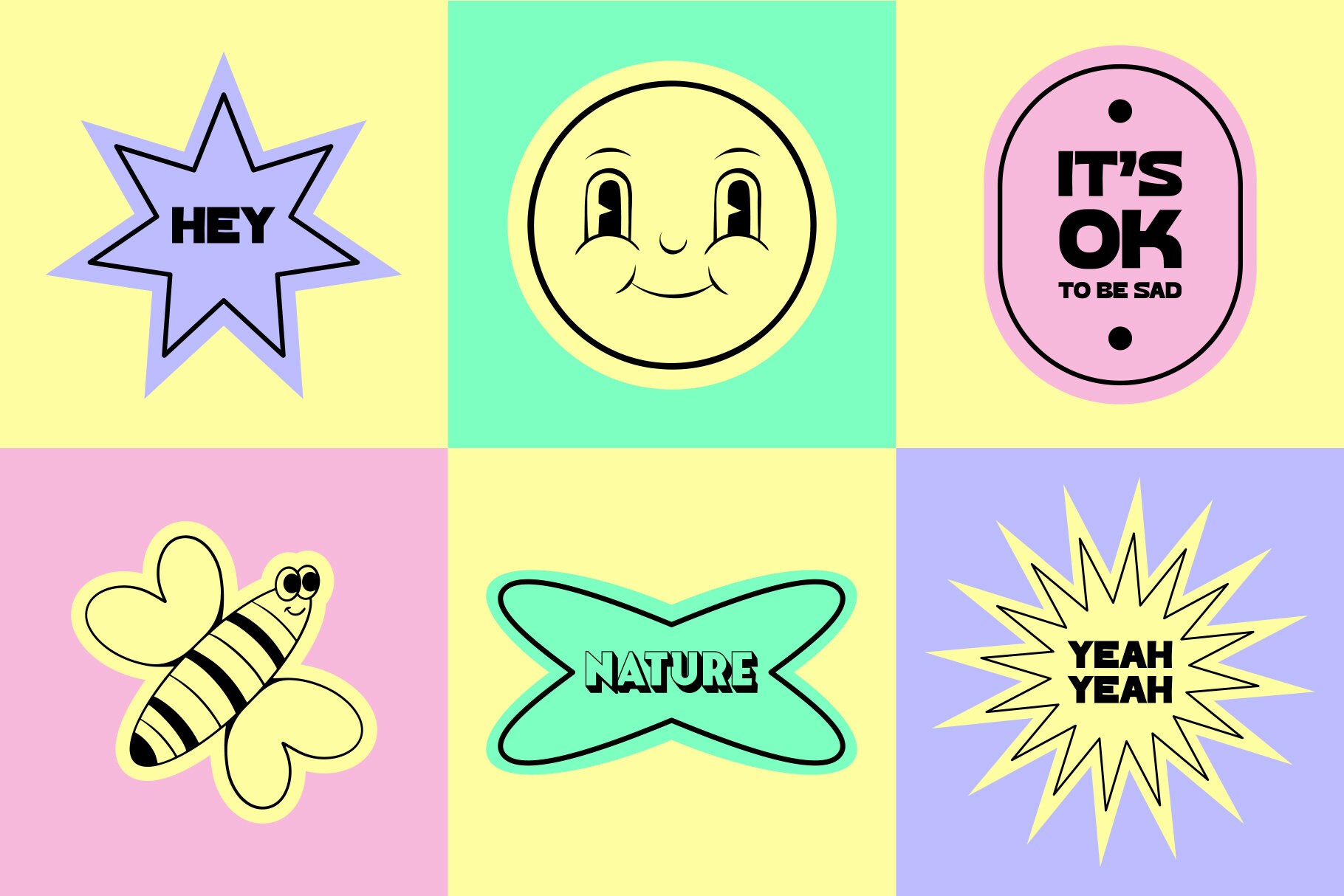 Digital Retro Stickers SVG PNG Download Commercial Use Laptop - Etsy