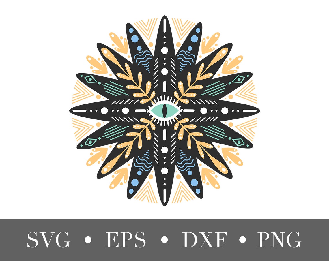 Celestial SVG Clipart Digital Download Boho Snake Bird Sun | Etsy