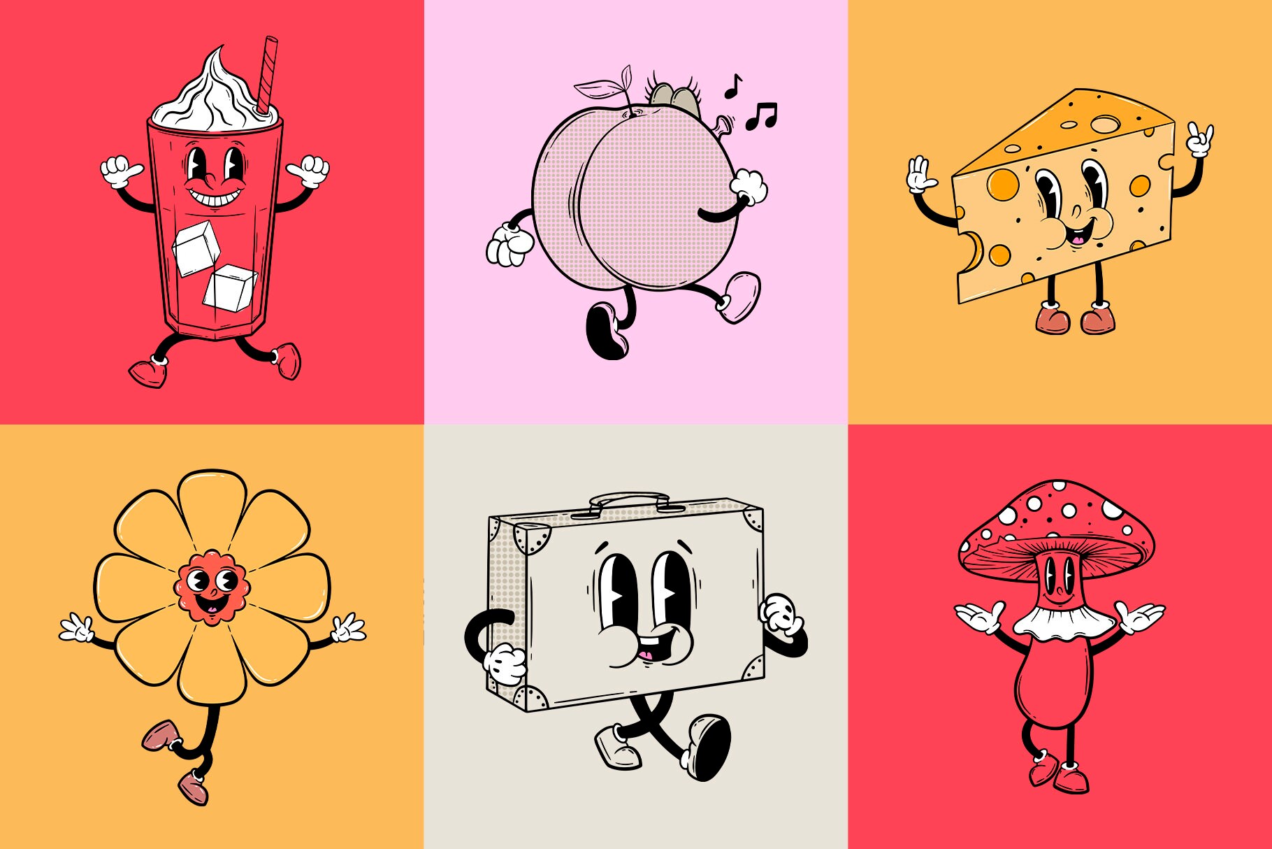 Retro Character Clipart Design PNG/SVG, Retro 60s Hippie Clipart ...