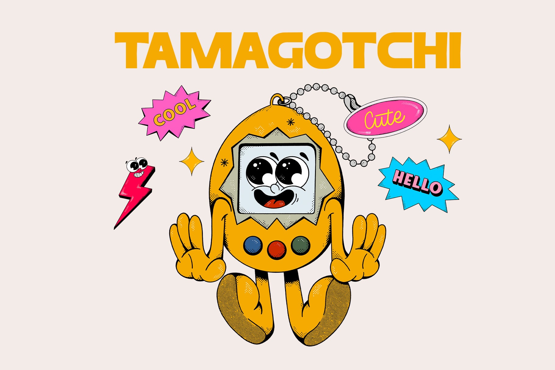 Tamagotchi PNG Retro Cartoon Character Design, Kidcore 90s Y2k, Hand ...