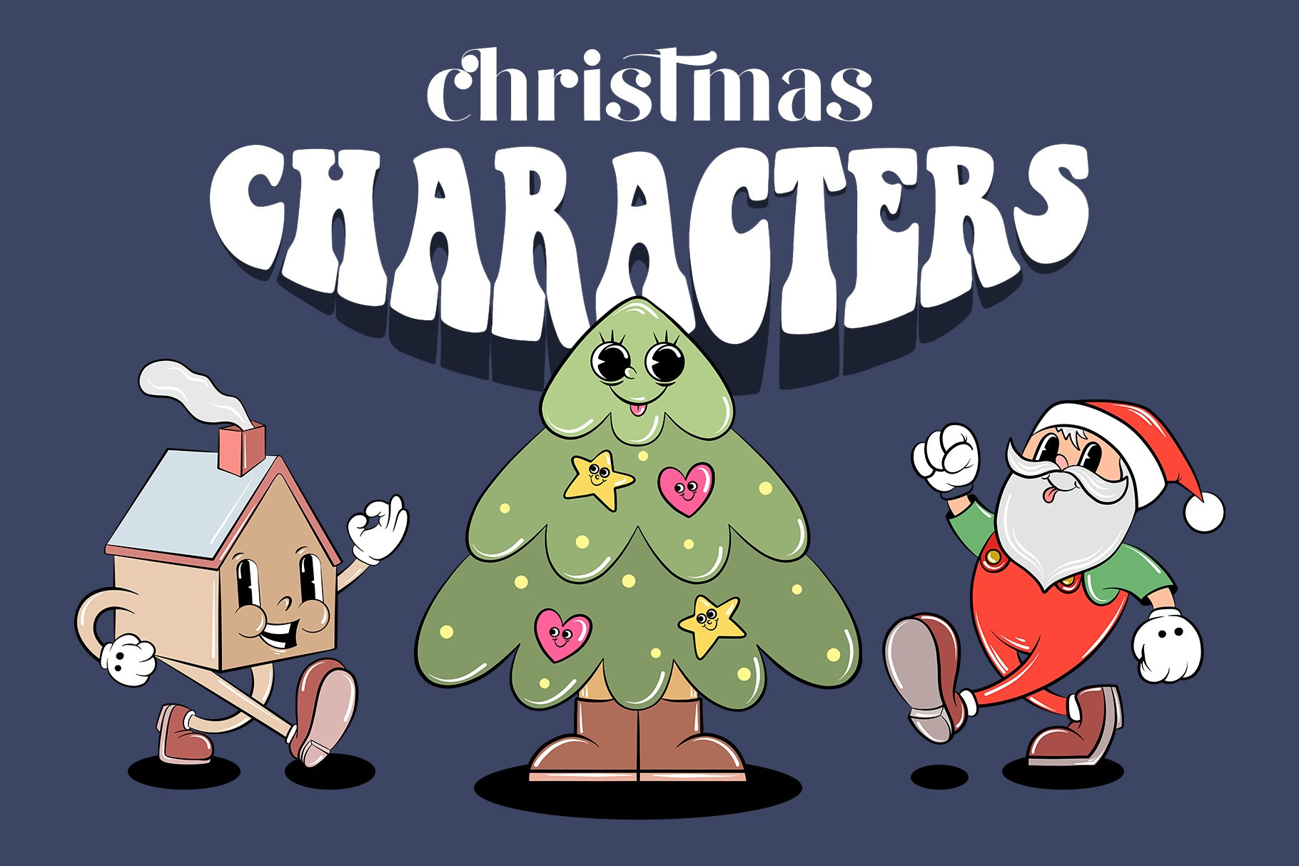Christmas Character Design Digital Download Commercial Use, 70's ...