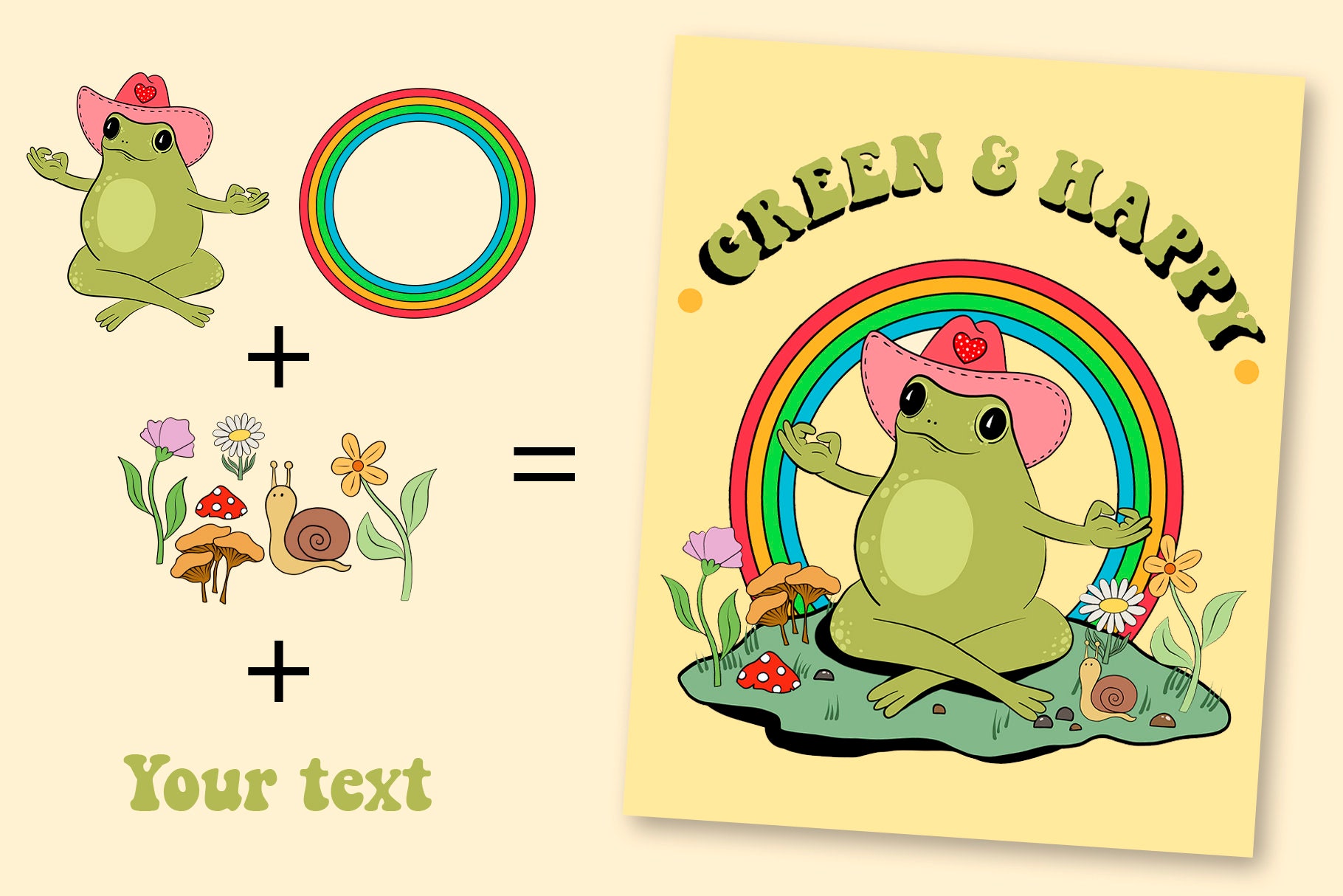 Frogs SVG Clipart Retro Characters, Cute Frog Png Digital Download ...