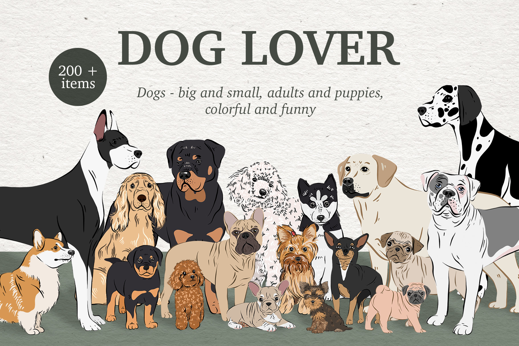 Dog Clip Art Digital Download, Accessories for Dogs, Create Your Own ...