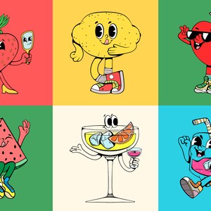 Retro PNG Summer Character Clipart Digital Download, Watermelon, Ice ...