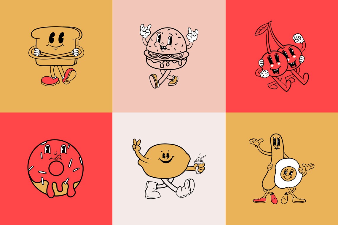 Retro Character Design SVG Clipart Digital Download, Commercial Use ...