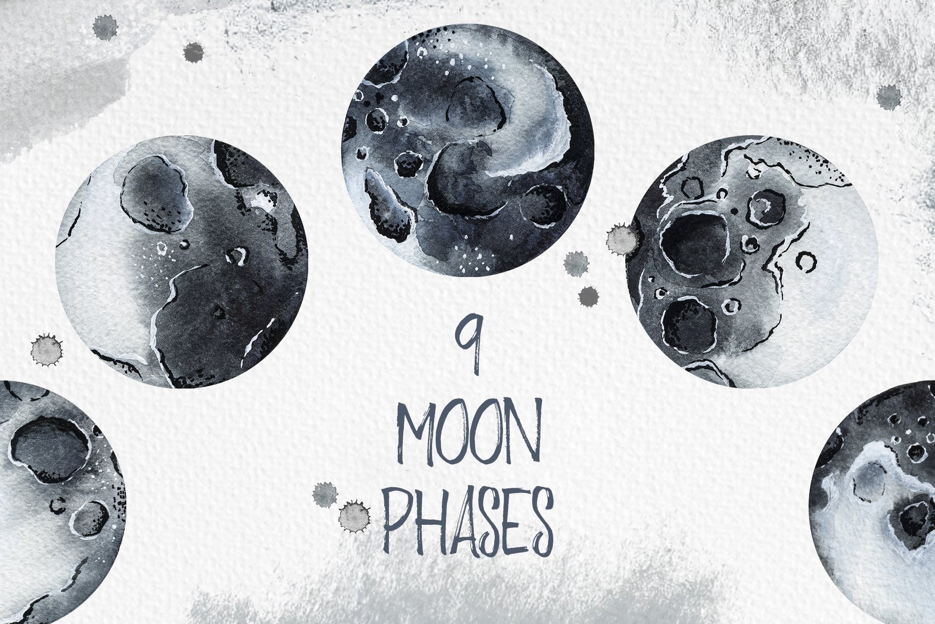 Watercolor Moon Art Watercolor Space PNG Clipart Watercolor - Etsy