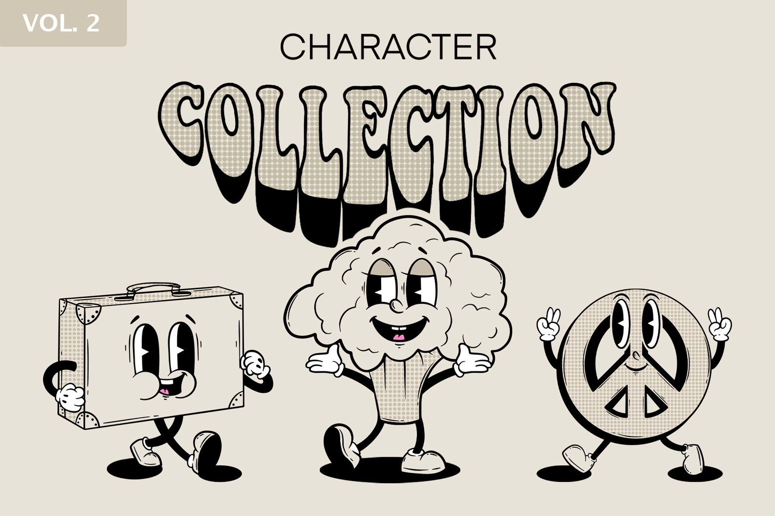 Retro SVG Bundle Cartoon Characters, Cottage Core PNG Clipart Digital ...