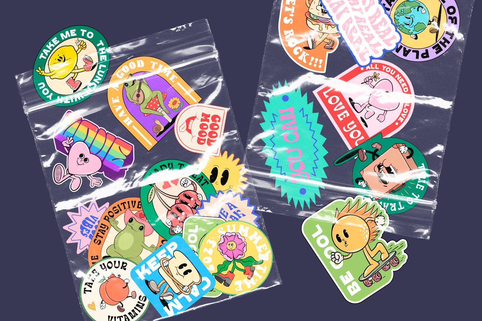 Digital Retro Stickers SVG PNG Download Commercial Use, Laptop Frog ...