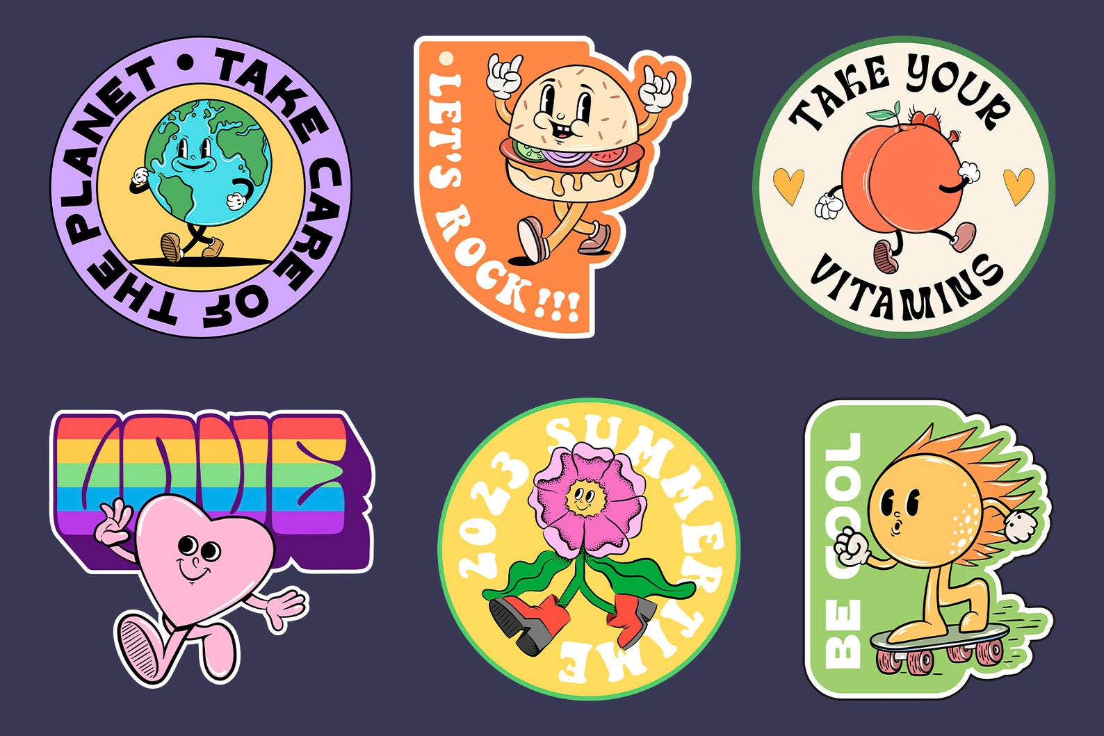 Digital Retro Stickers SVG PNG Download Commercial Use, Laptop Frog ...