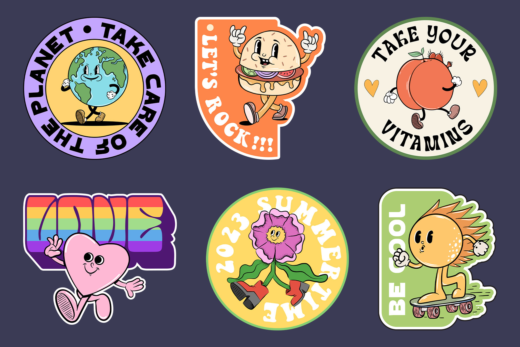 Digital Retro Stickers SVG PNG Download Commercial Use, Laptop Frog ...