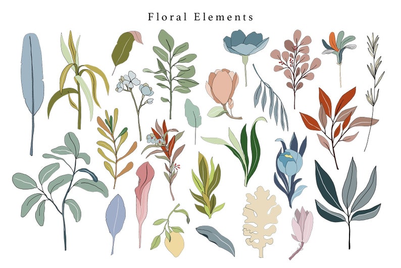 Boho Abstract Clipart Commercial Use and Digital Download, Summer ...