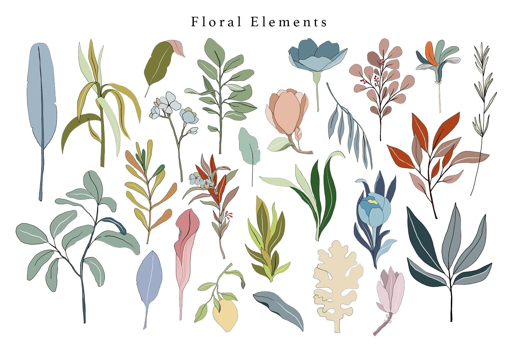 Boho Abstract Clipart Commercial Use and Digital Download, Summer ...